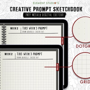 Weekly Digital Sketchbook for iPad Goodnotes Notability Samsung With 52 ...