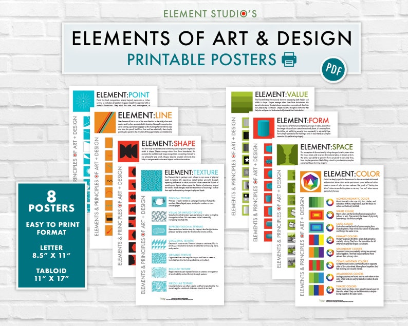 Elements of Art and Design Digital Poster Pack - Etsy
