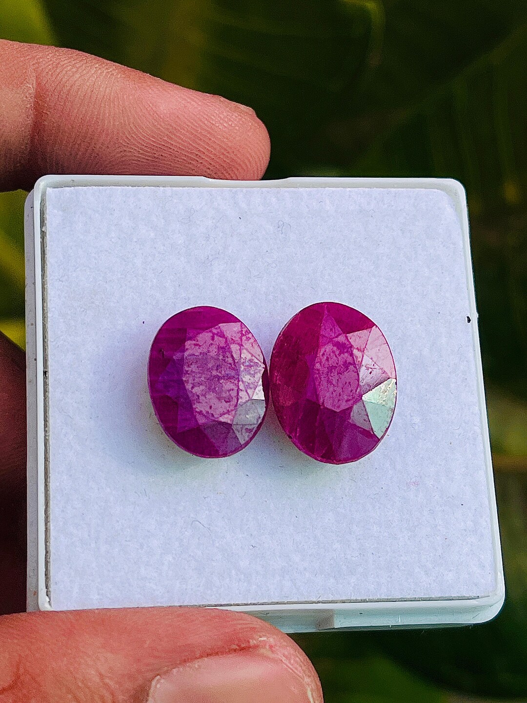 Pcs 02 Ruby Faceted Cutstone Natural African Oval Shape MM Size Ruby ...