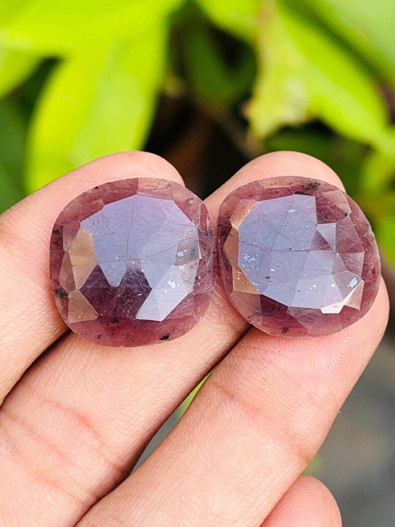 Rose Cut Ruby Pair: Natural Red Gemstones for Jewelry Making - Etsy