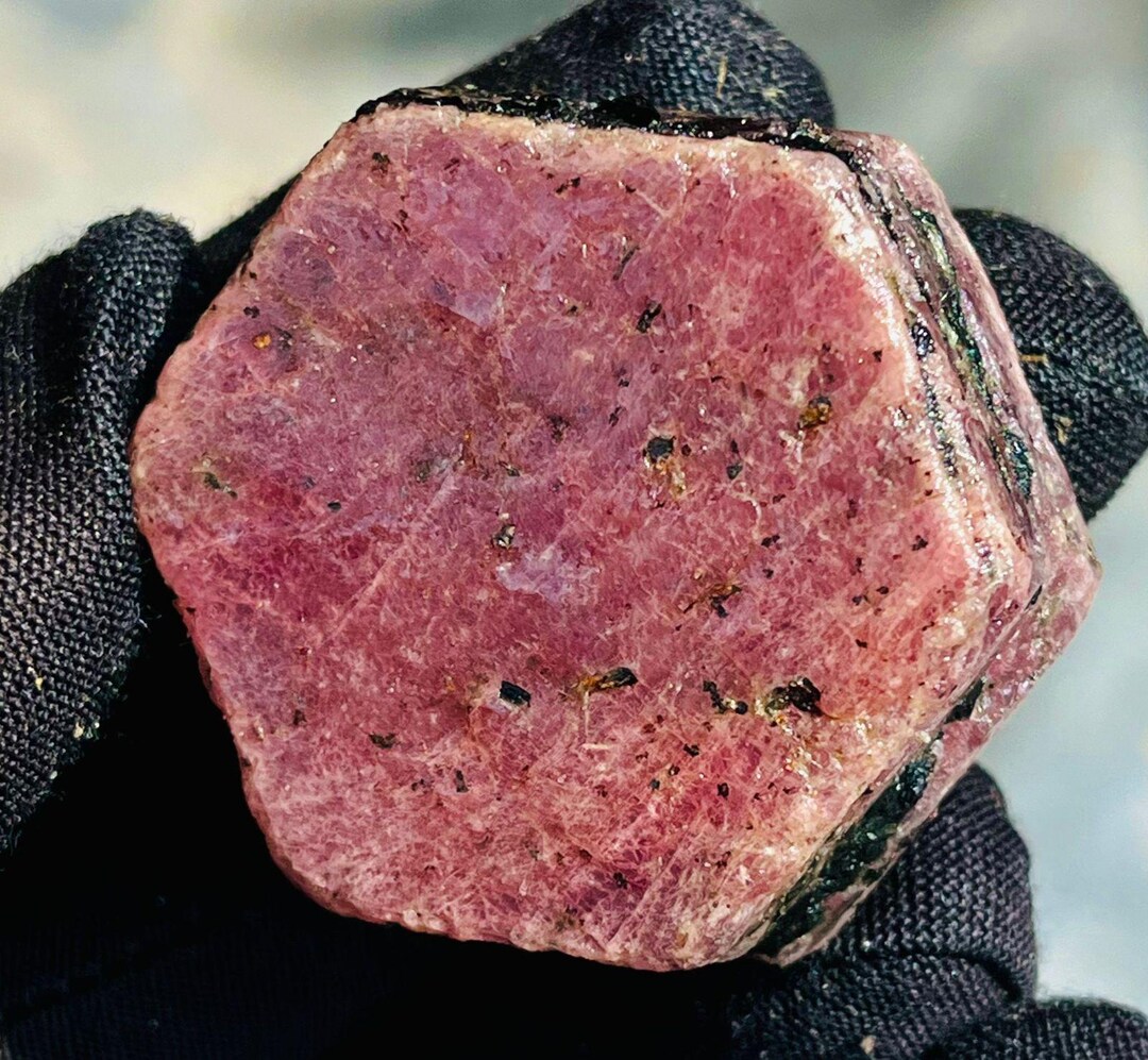 RUBY Raw Crystal Sacred Geometry, Hexagon Ruby, Raw Ruby, Record Keeper ...