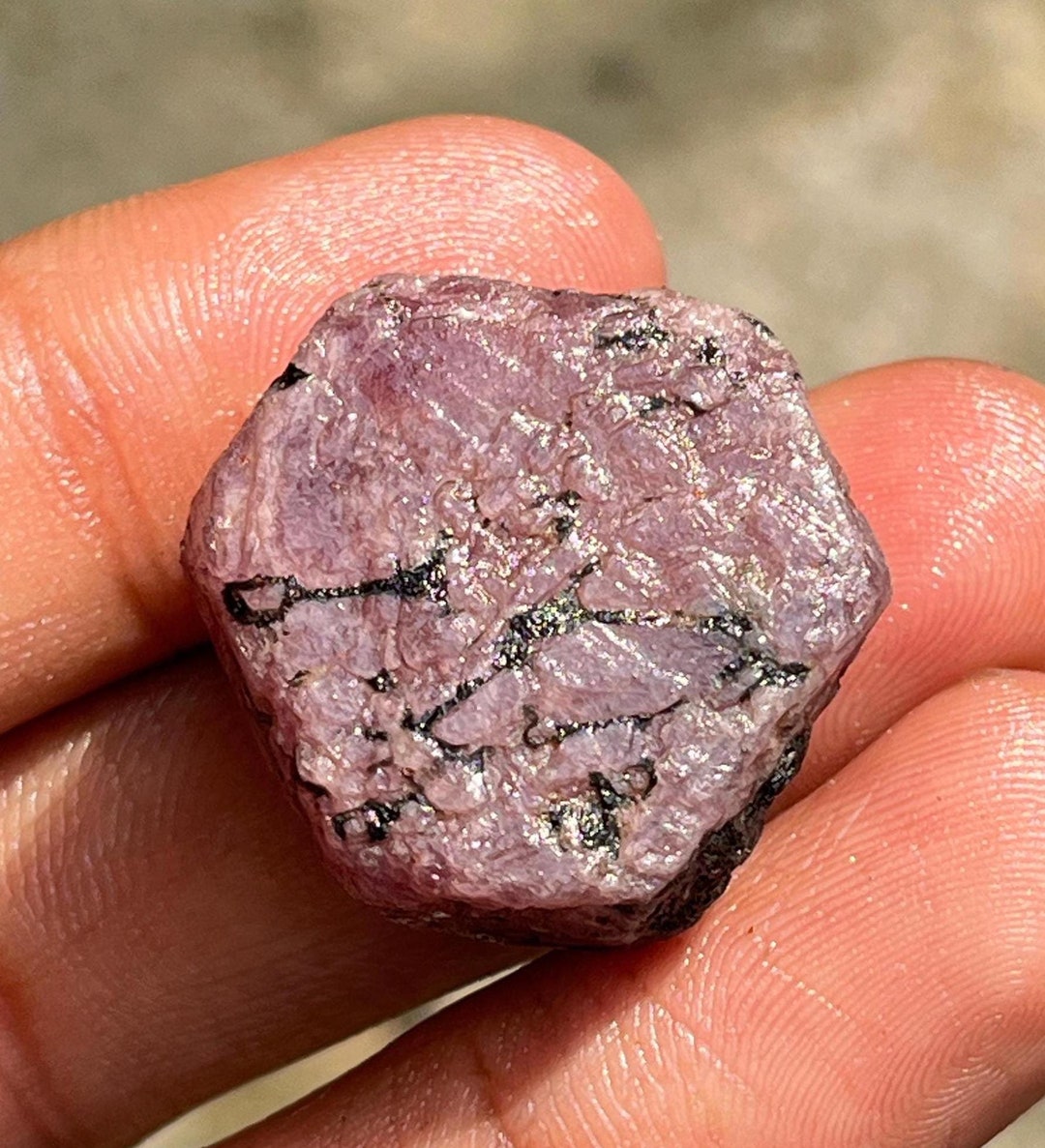 RUBY Raw Crystal Sacred Geometry, Hexagon Ruby, Raw Ruby, Record Keeper ...