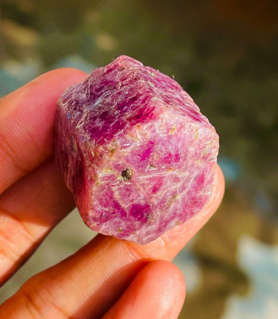RUBY Raw Crystal Sacred Geometry, Hexagon Ruby, Raw Ruby, Record Keeper ...