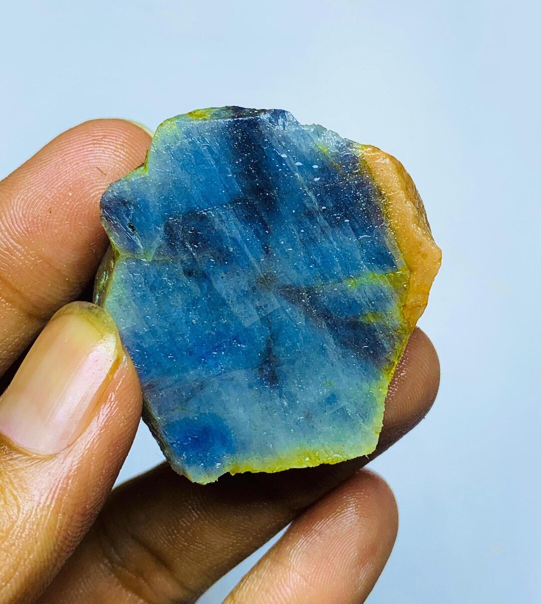 BLUE SAPPHIRE Rough Chunk Blue Sapphire Crystal, Raw Untreated - Stone ...