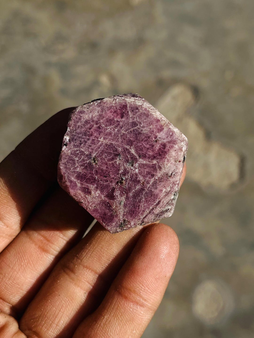 RUBY Raw Crystal - Sacred Geometry, Hexagon Ruby, Raw Ruby, Record ...
