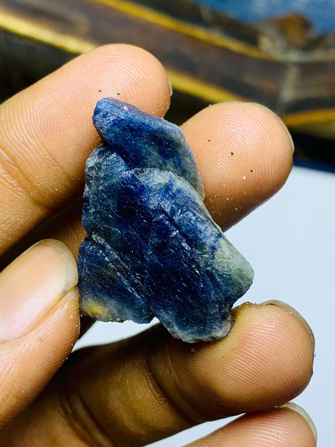 BLUE SAPPHIRE Rough Chunk Blue Sapphire Crystal, Raw Untreated Stone of ...