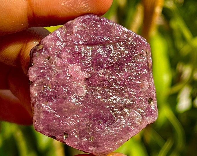 RUBY Raw Crystal - Sacred Geometry, Hexagon Ruby, Raw Ruby, Record ...