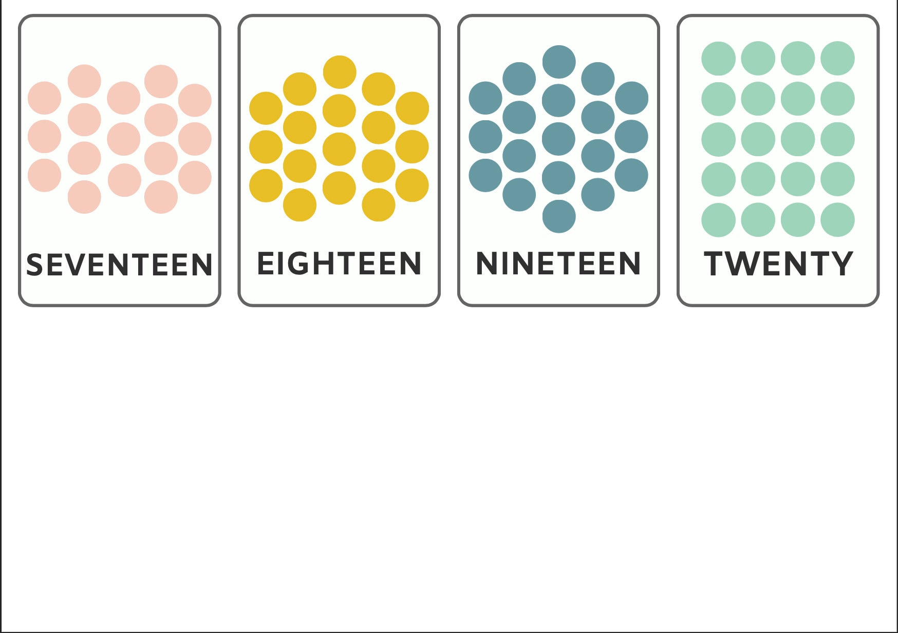 Colored Number 1-20 Flashcards Instant PDF Download - Etsy