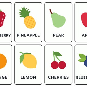 Fruit Flashcards and Matching Game Instant PDF Download - Etsy