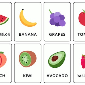 Fruit Flashcards and Matching Game Instant PDF Download - Etsy