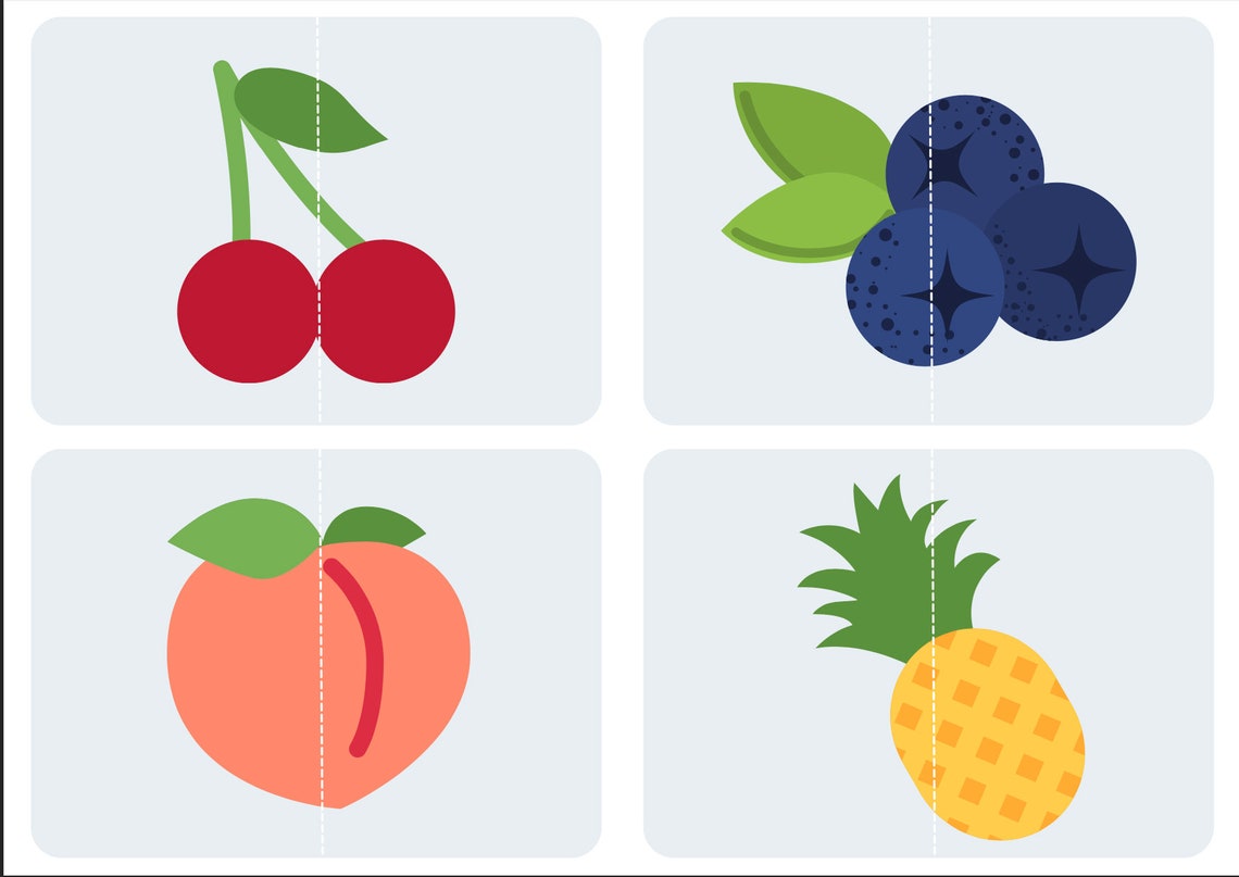 Fruit Flashcards and Matching Game Instant PDF Download - Etsy