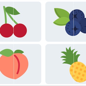 Fruit Flashcards and Matching Game Instant PDF Download - Etsy