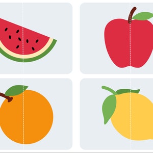 Fruit Flashcards and Matching Game Instant PDF Download - Etsy