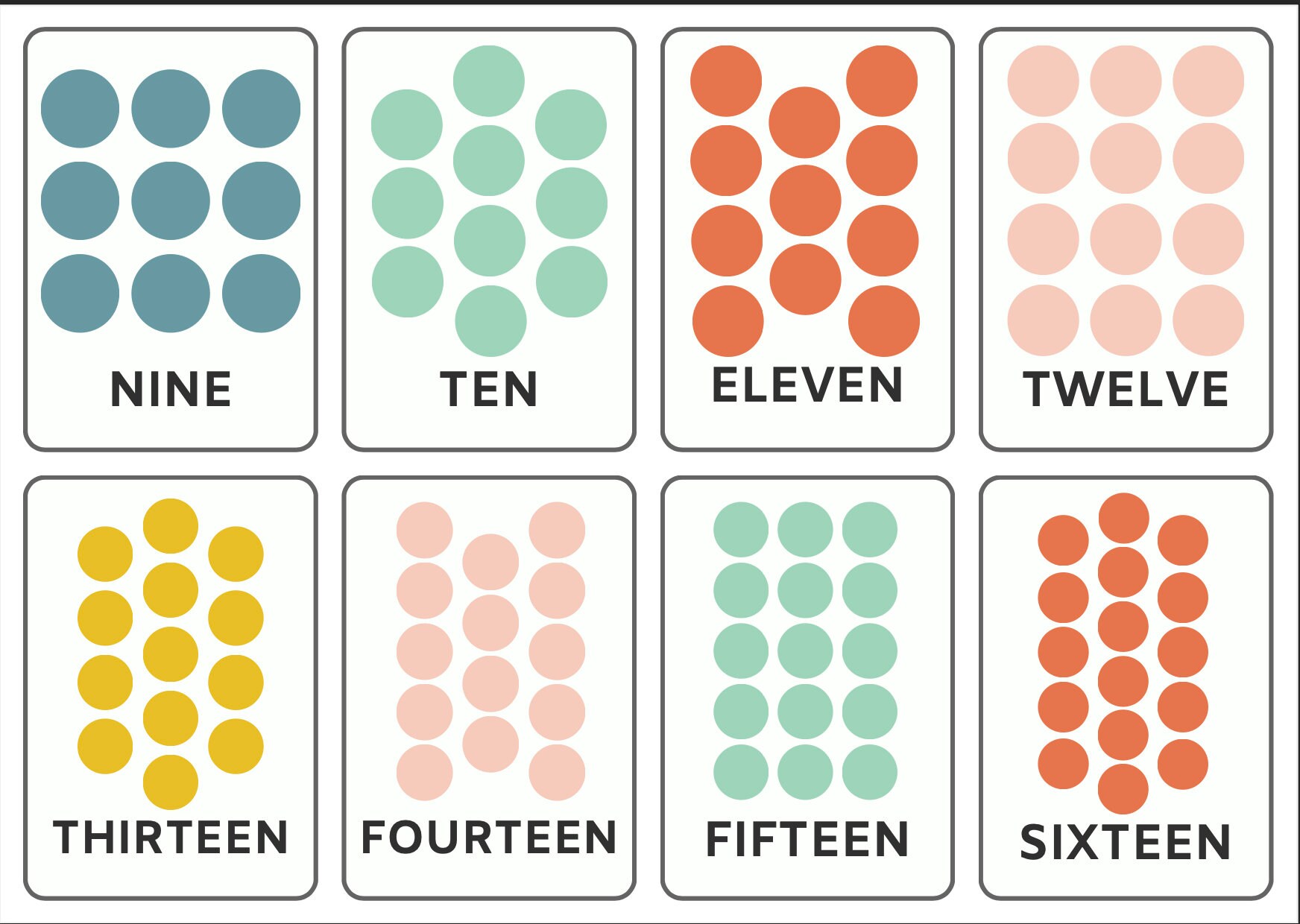 Colored Number 1-20 Flashcards Instant PDF Download - Etsy