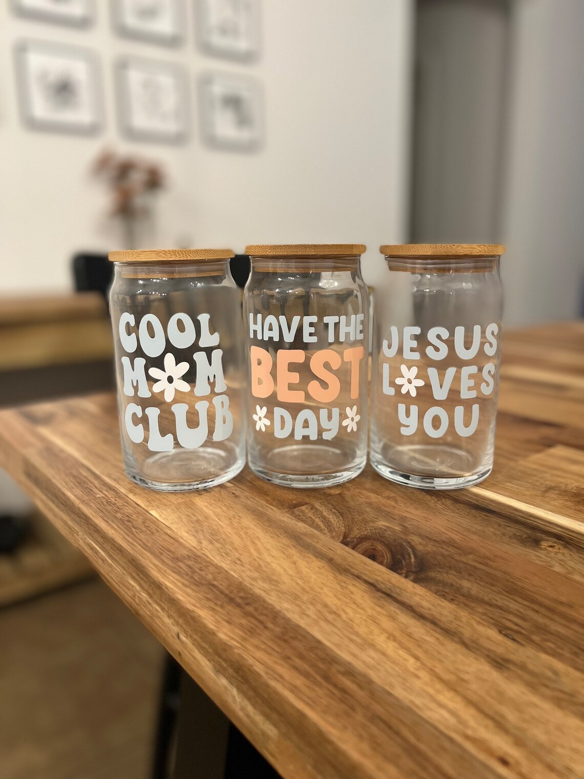 Jesus Loves You Glass Can Iced Coffee Cup Glass Glass Can Cold Beverage ...