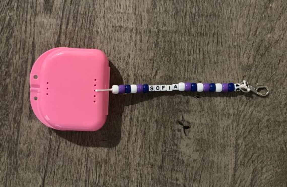 Retainer Case With Beaded Keychain - Etsy