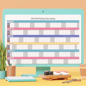 2024-2025 Full School Year Calendar & Planner -- Editable (ENTIRE ...