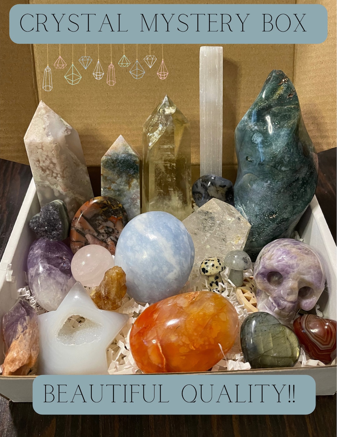 Beautiful Crystal Mystery Box, Crystals, Crystal Scoop, Crystal Grab ...