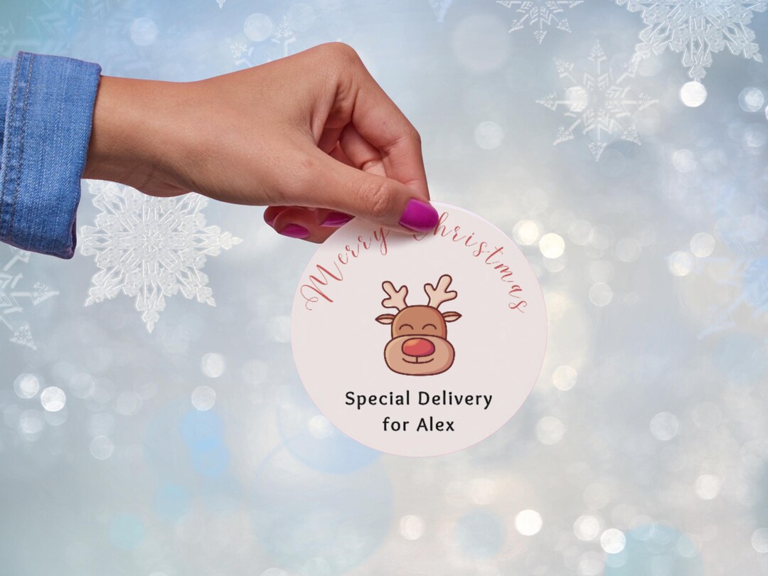 Personalized Rudolph Christmas Stickers | Merry Christmas Gift Labels ...