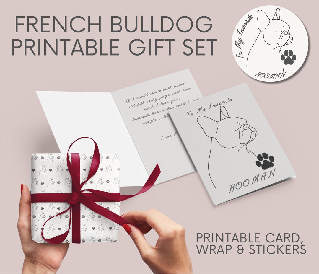 French Bulldog Printable Gift Set Bundle | Frenchie Lover | Frenchie ...