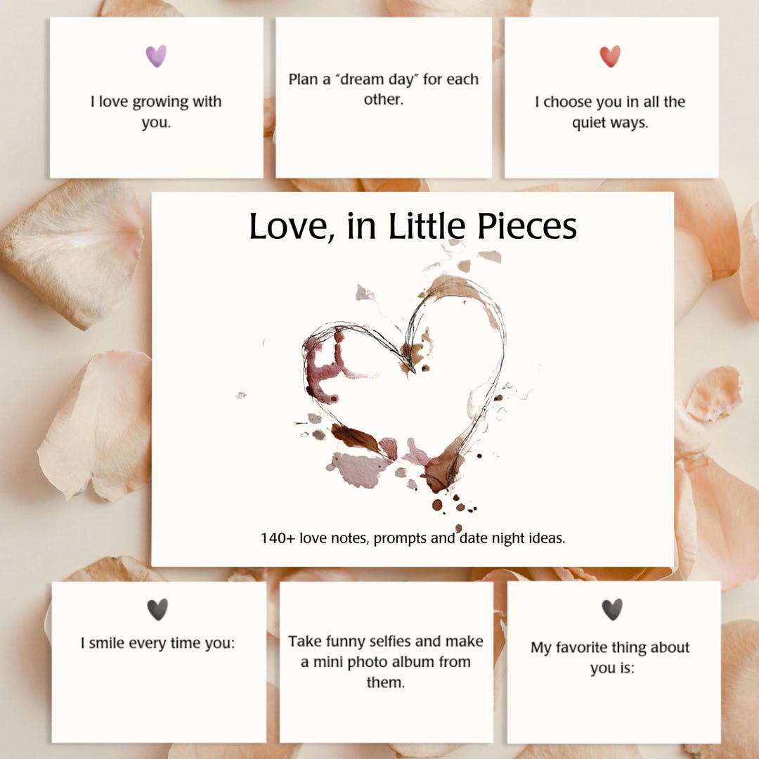 Love Notes Printable Bundle, 140+ Romantic Notes, Date Night Ideas ...