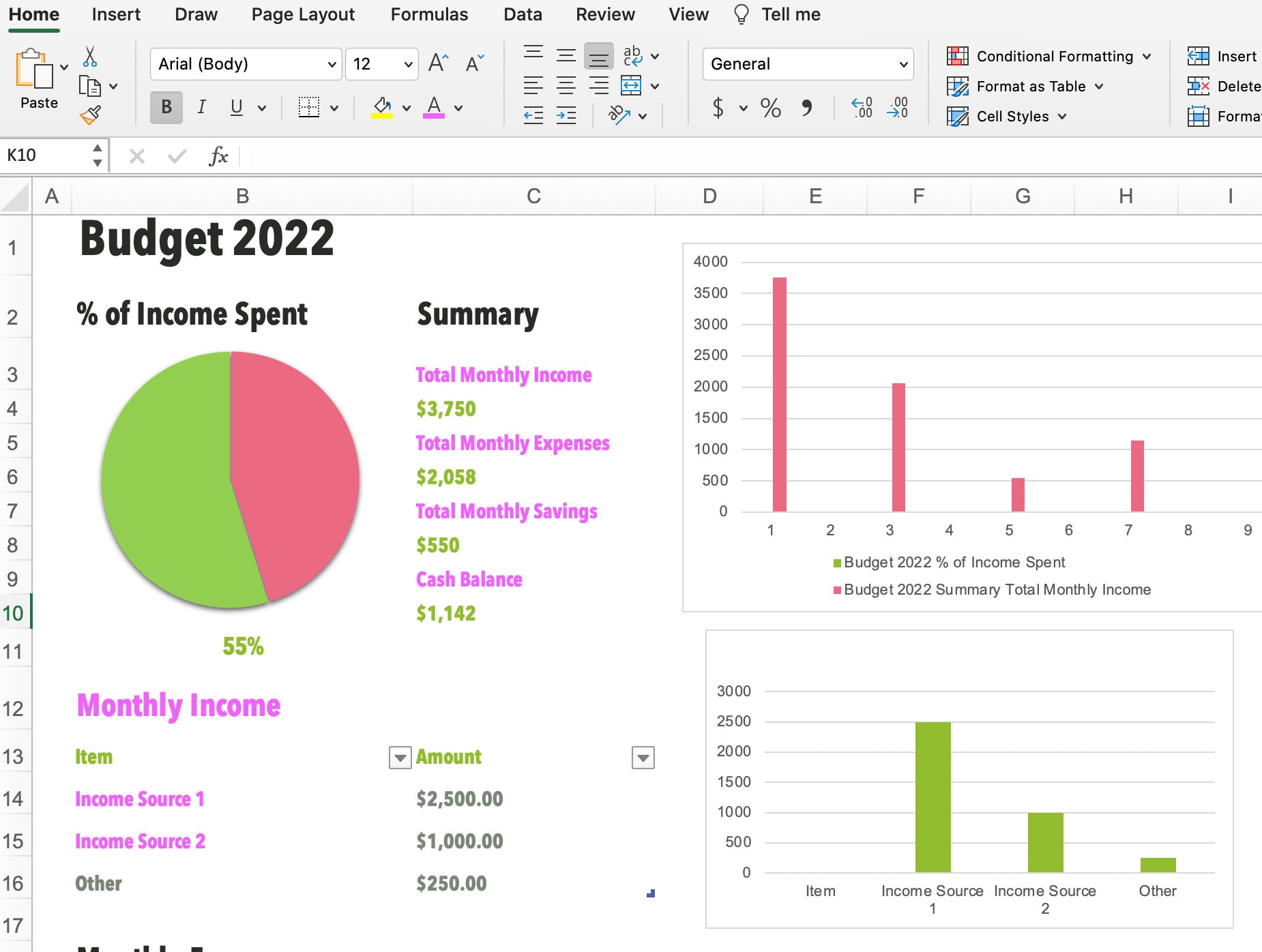 Budget Tracker Excel Sheet - Etsy