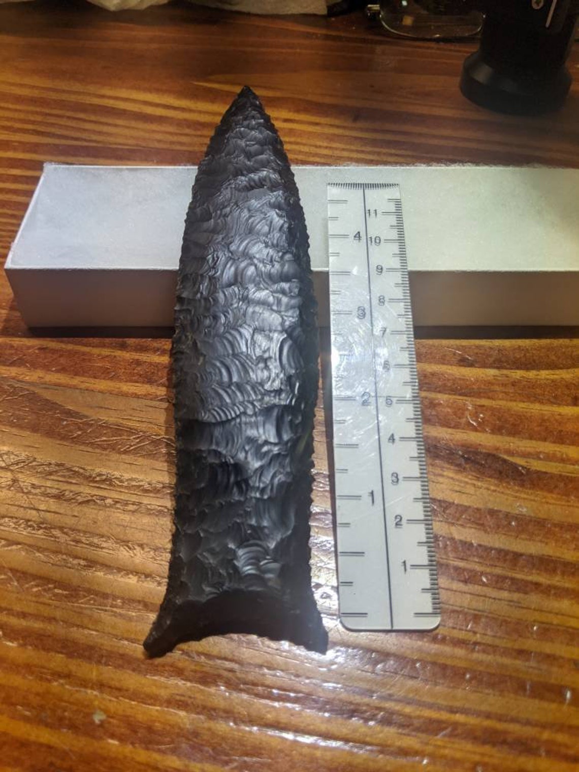 Flint Knapped, Spearhead, Flint From Wyoming, Tiger Chert, AKA Oil ...