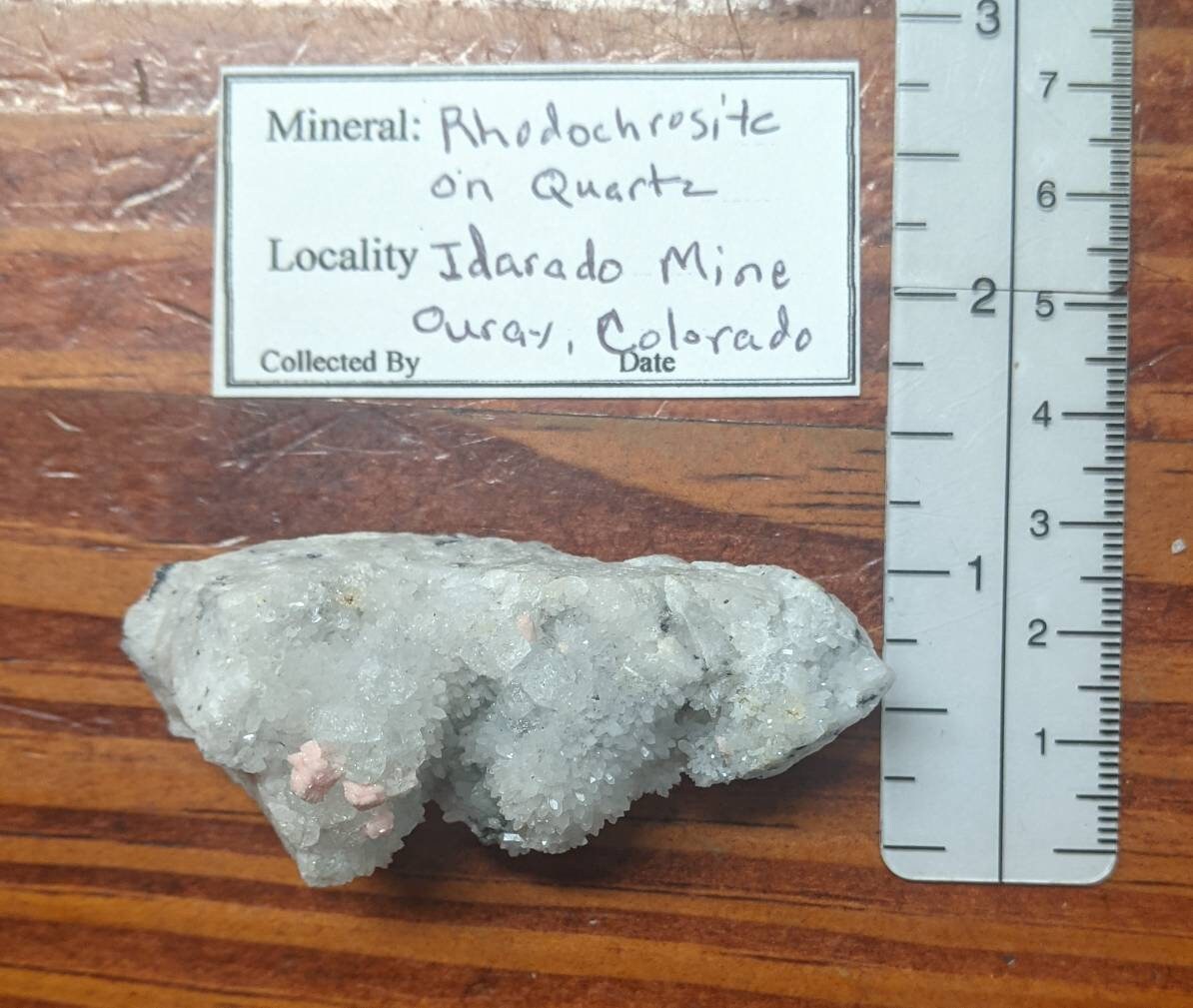 Rhodochrosite, Quartz, Classic Colorado Location, Idarado Mine, Ouray ...