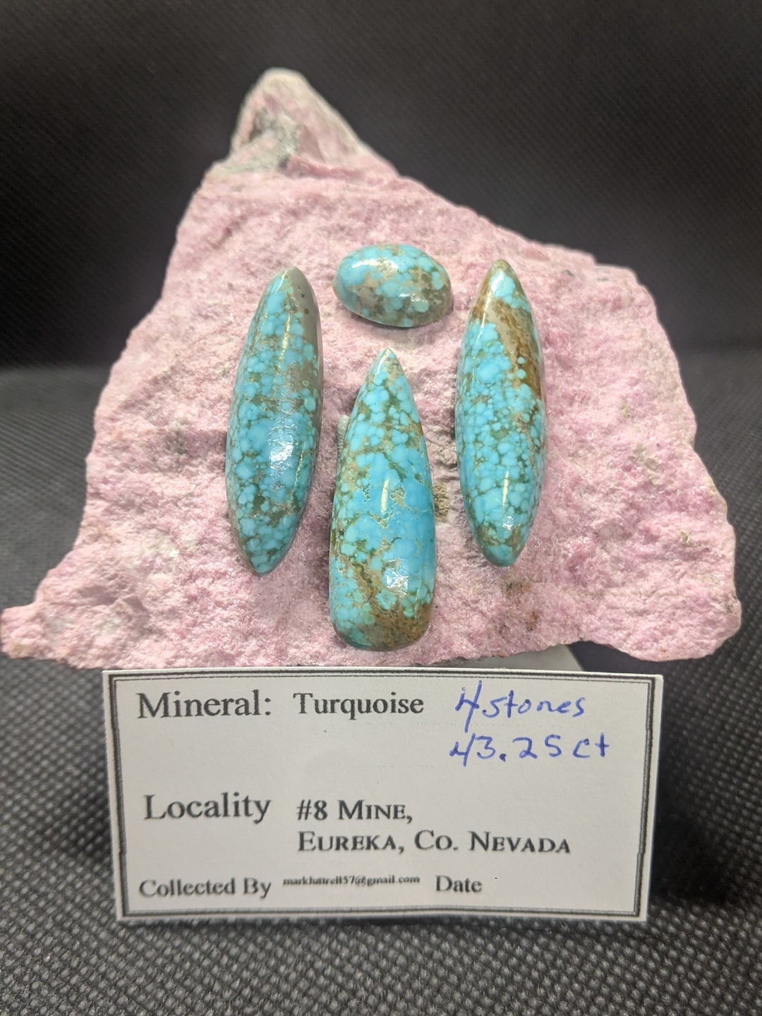 Turquoise 8 Mine Nevada 4 Stones 43.25 Ct. Total Weight. - Etsy