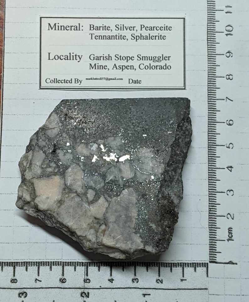 Silver Native Specimen, Pearcetite,barite From a Historic Aspen ...