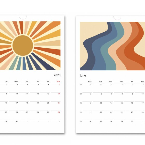 Retro Calendar - Etsy