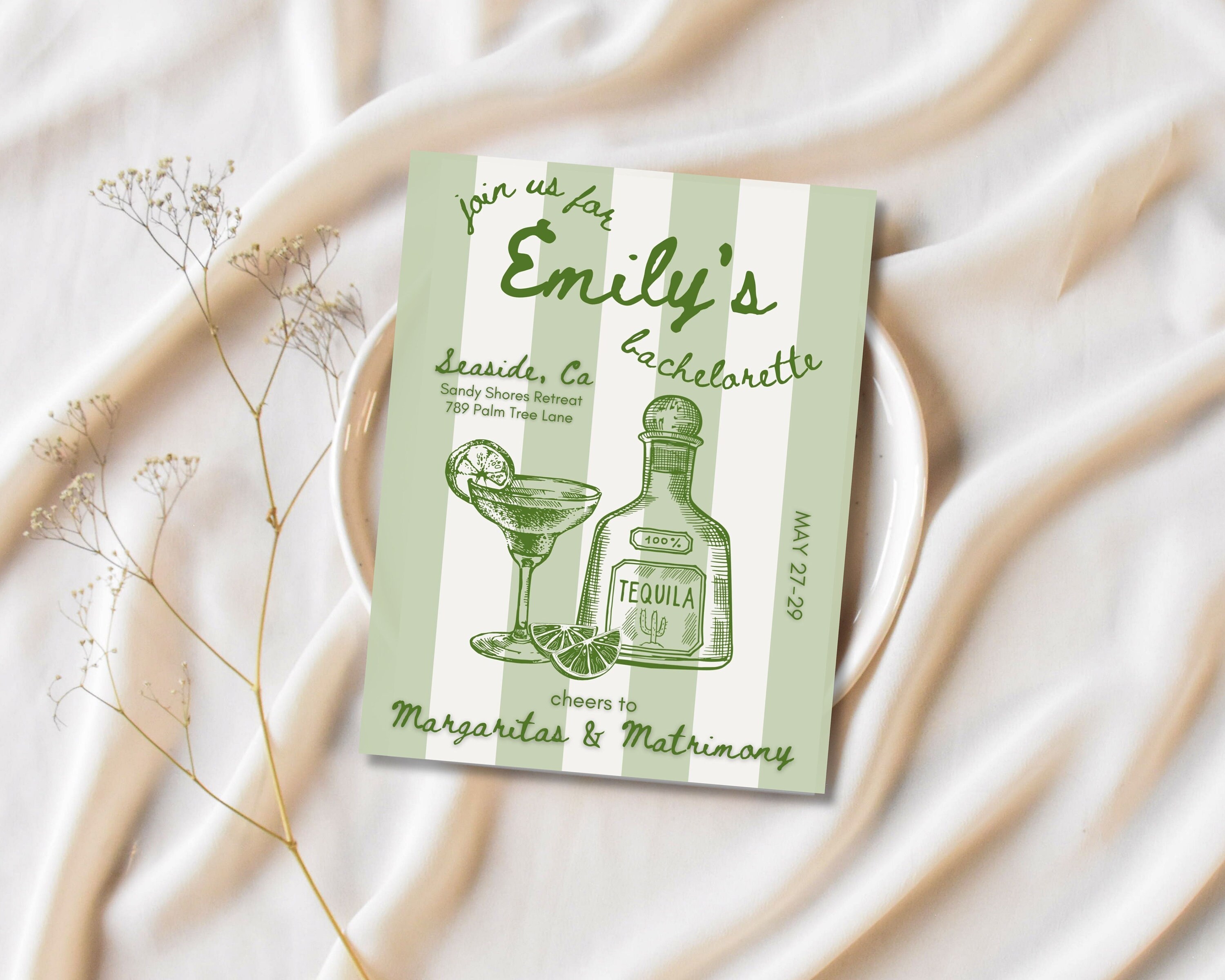 Margs and Matrimony Bachelorette Itinerary Template, Editable Template ...