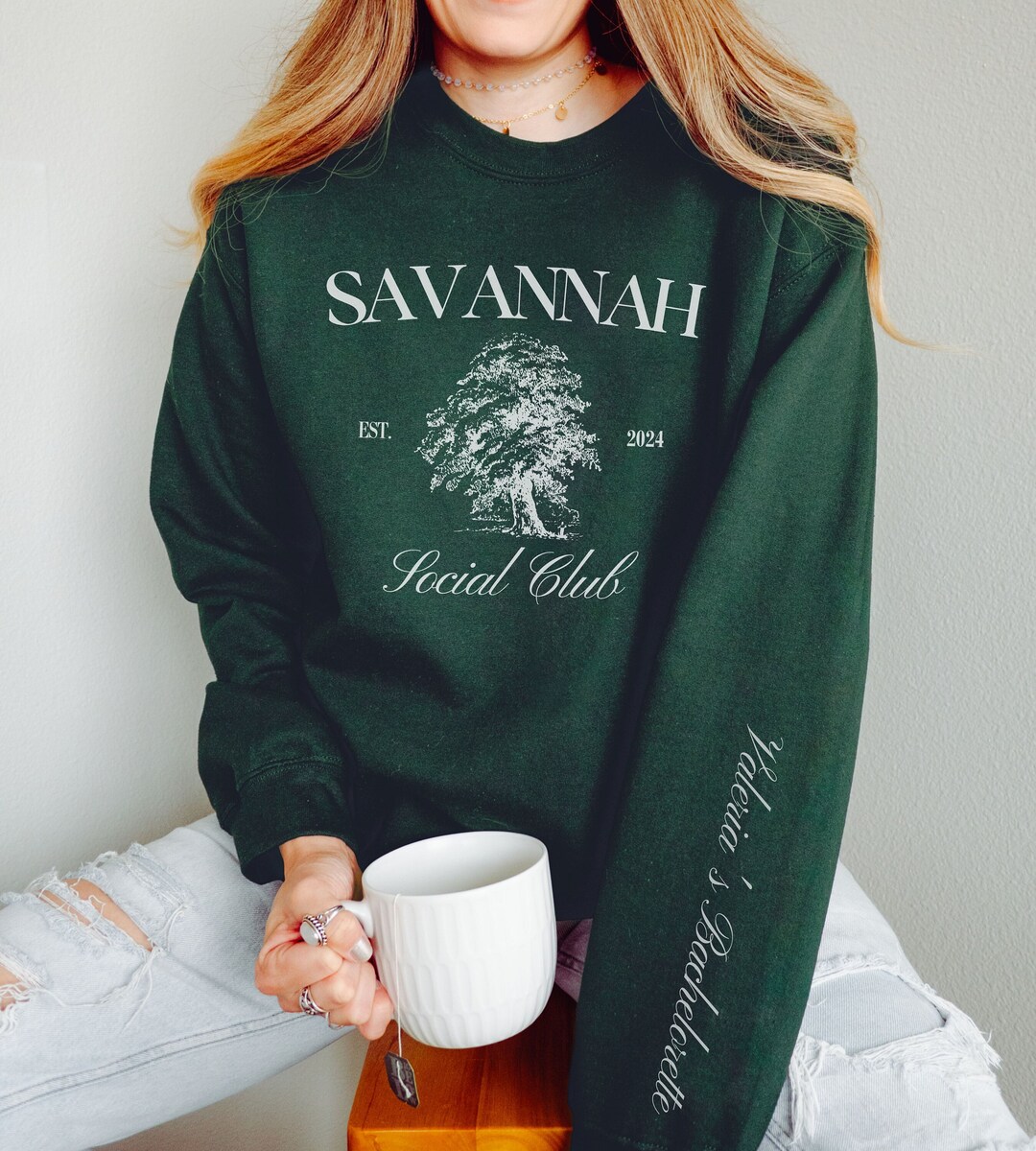 Custom Savannah Georgia Bachelorette Crewneck, Personalized Bride ...