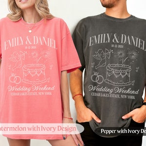 Personalized Cocktail Wedding Shirt With Location, Wedding Guests Merch ...
