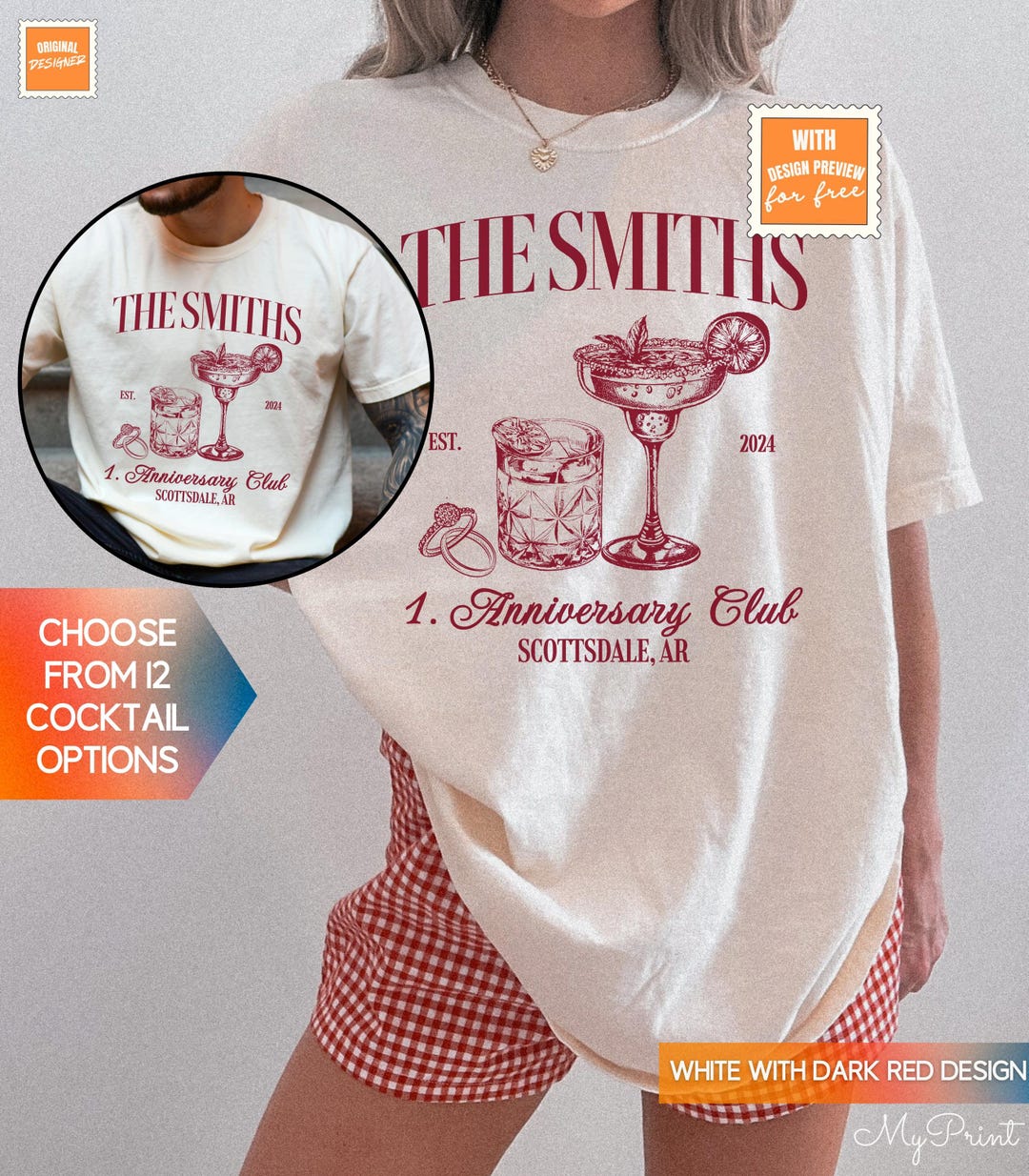Custom First Anniversary Social Club Tshirt, Mr and Mrs Comfort Colors ...