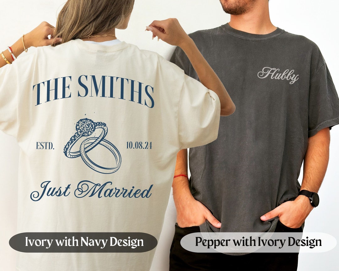 Just Married Comfort Colors Shirts, Custom Name Honeymoon Tshirt, Mr ...