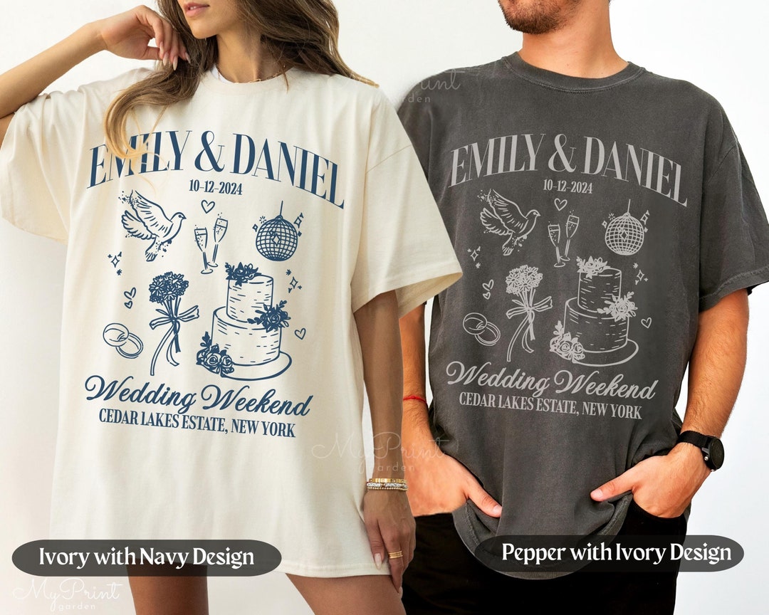 Personalized Wedding Shirt With Location, Wedding Guests Merch With ...