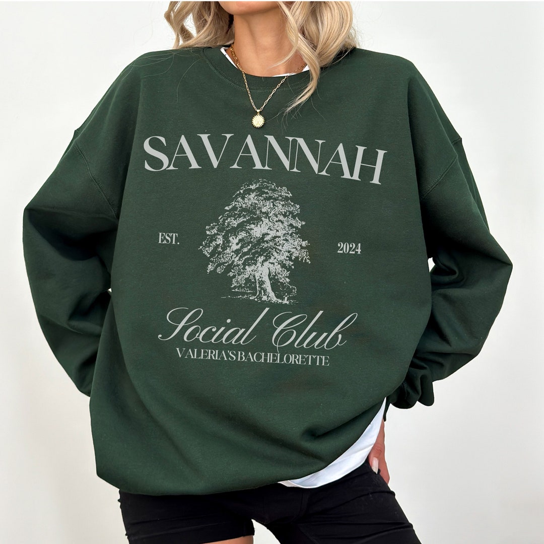 Custom Savannah Georgia Bachelorette Crewneck, Personalized Bride ...