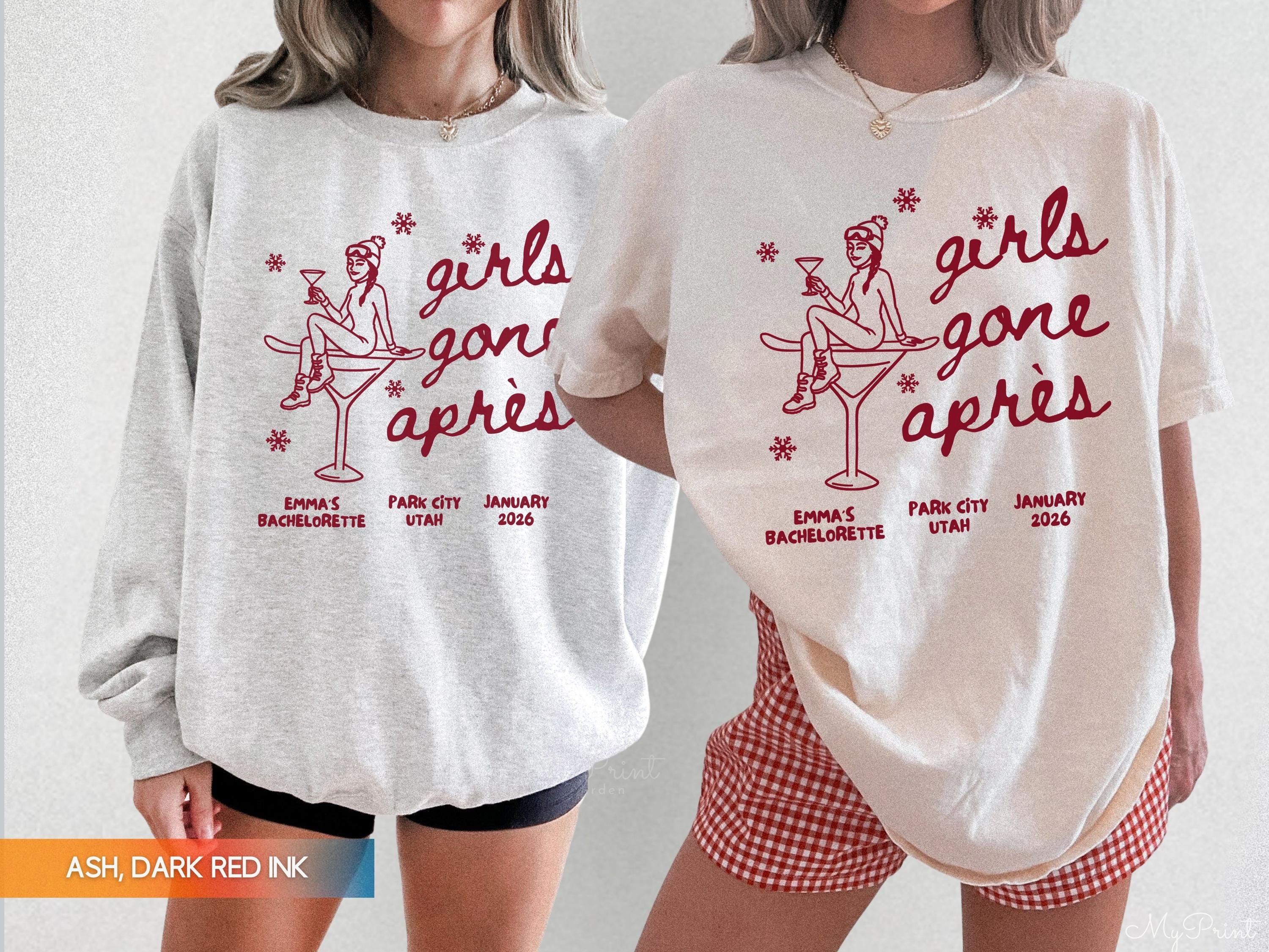 Girls Gone Apres Personalized Winter Ski Bachelorette Party Tshirts ...