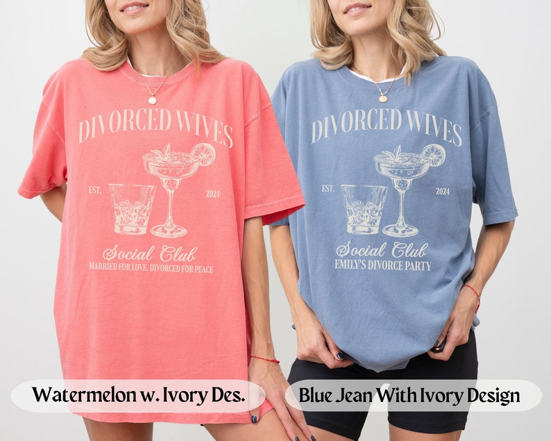 Custom Divorced Wives Social Club Tshirt, Divorce Gift Comfort Colors ...