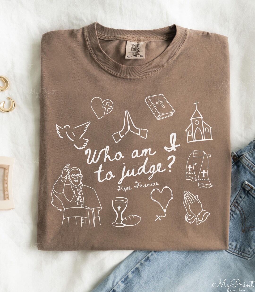 Unisex Pope Francis Never Let the Light of Hope Go Out Comfort Colors ...