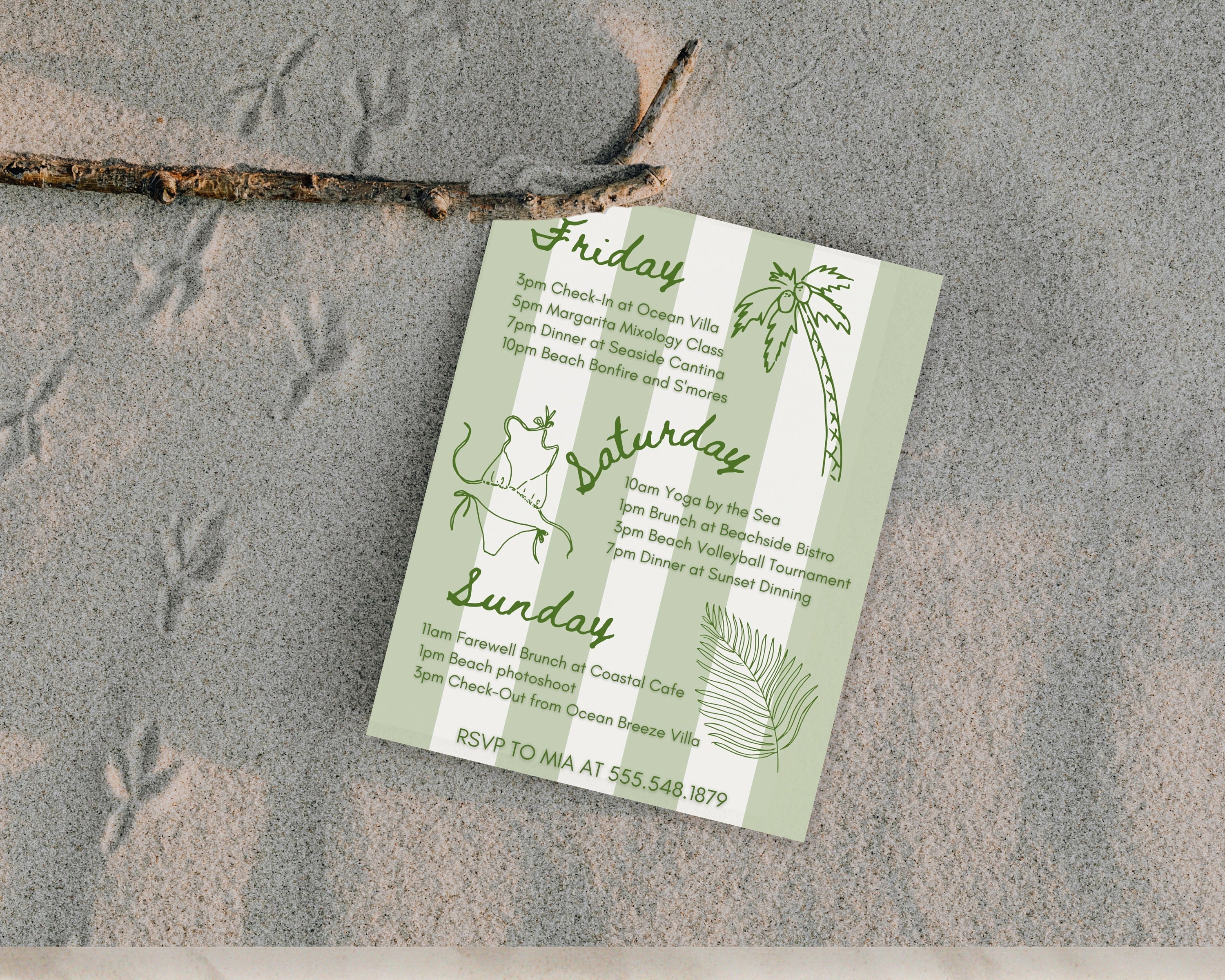 Margs and Matrimony Bachelorette Itinerary Template, Editable Template ...