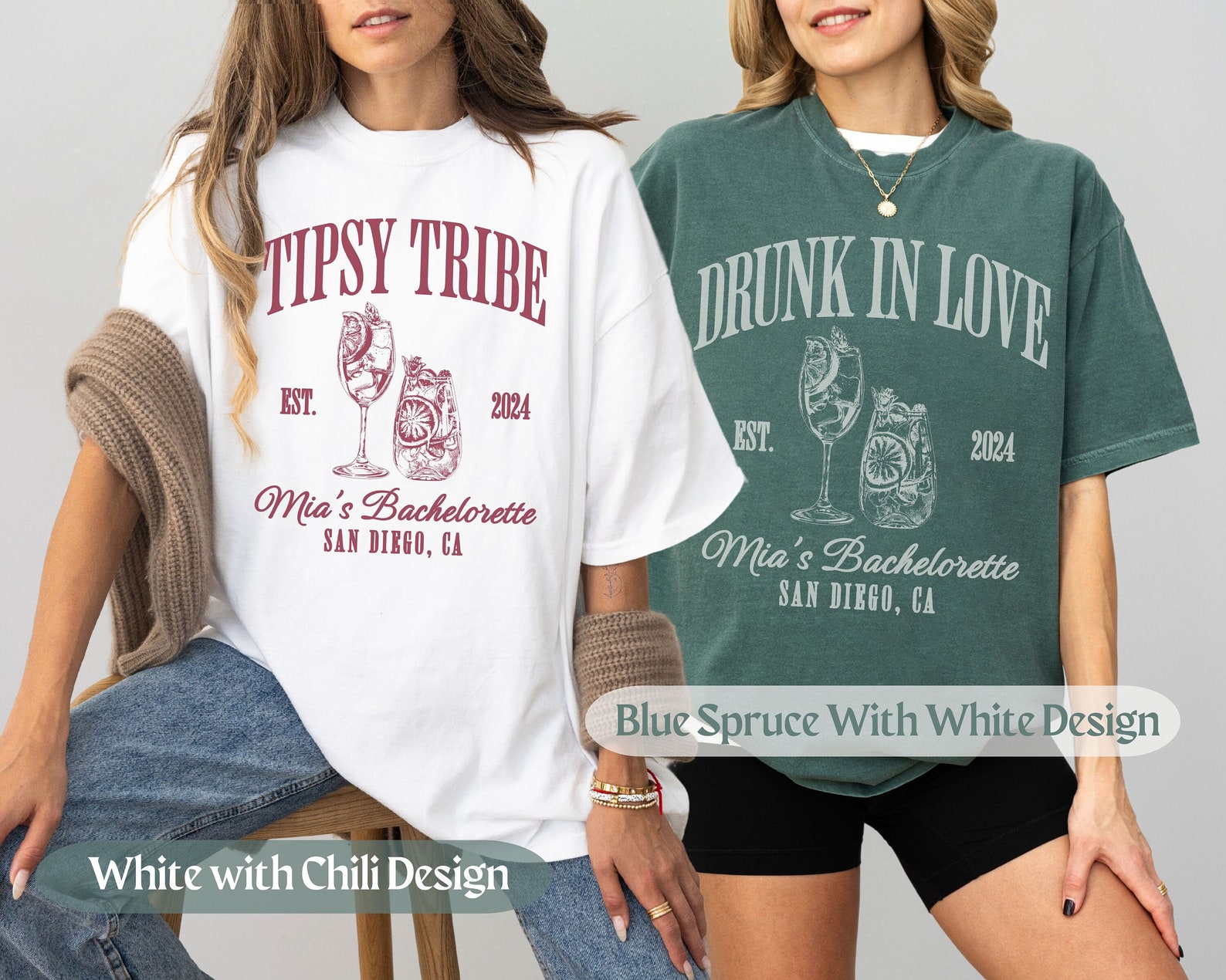 Drunk in Love Bachelorette Party Shirts, Luxury Bachelorette Merch ...