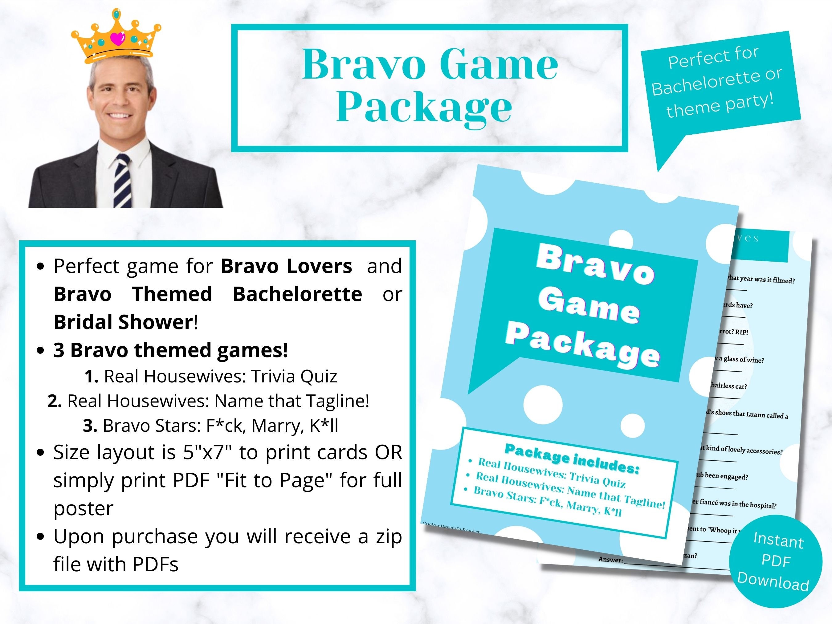 Bravo Game Package, FMK, Trivia, Guess the Tagline Real Housewives ...