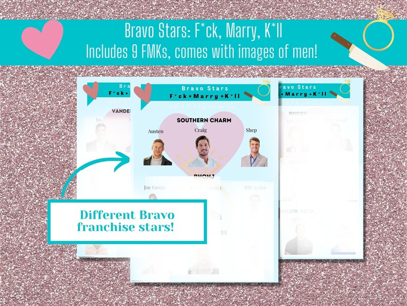 Bravo Game Package FMK Trivia Guess the Tagline Real - Etsy