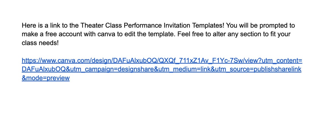 Editable Theater Class Performance Invitation Template - Etsy