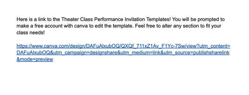 Editable Theater Class Performance Invitation Template - Etsy