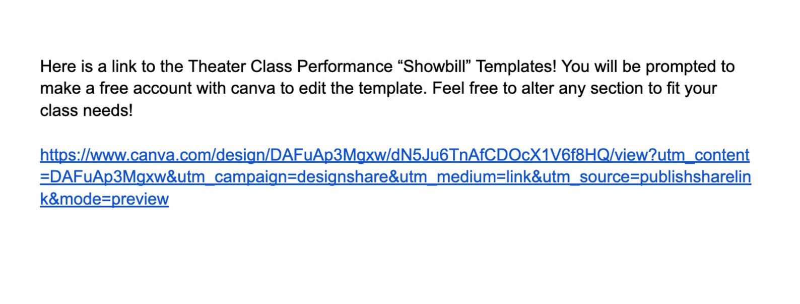Editable Theater Class Showbill Template - Etsy