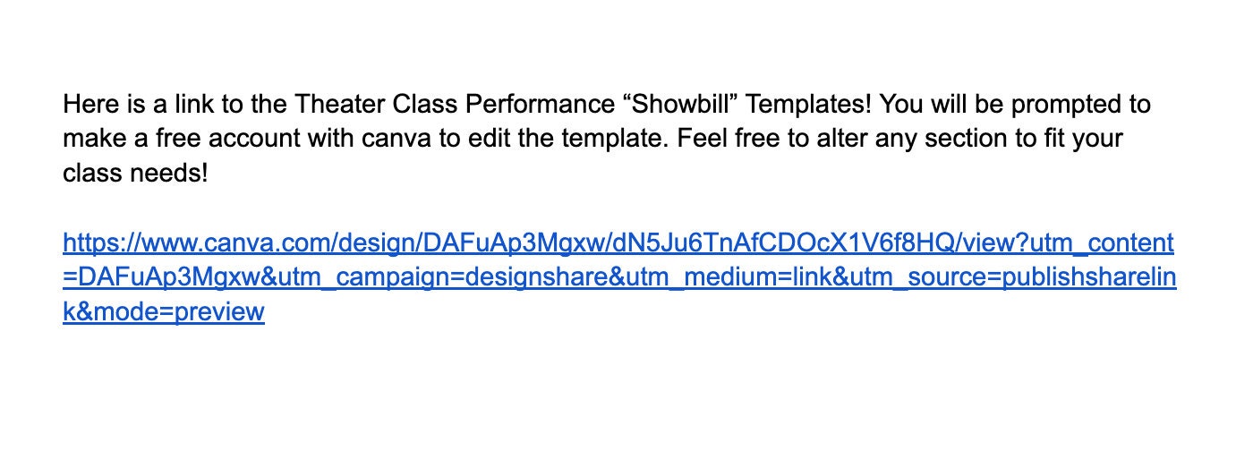 Editable Theater Class Showbill Template - Etsy