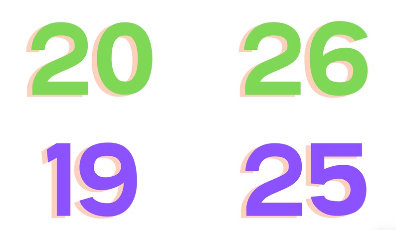 Números codificados por colores del 1 al 30 más números de grupo ...